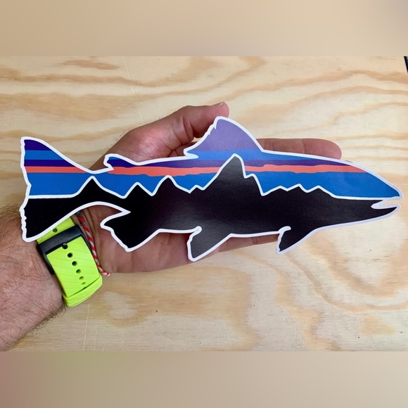 Art | Patagonia Xl Sticker Fitz Roy Trout Fishing Camping Hiking Sur ...